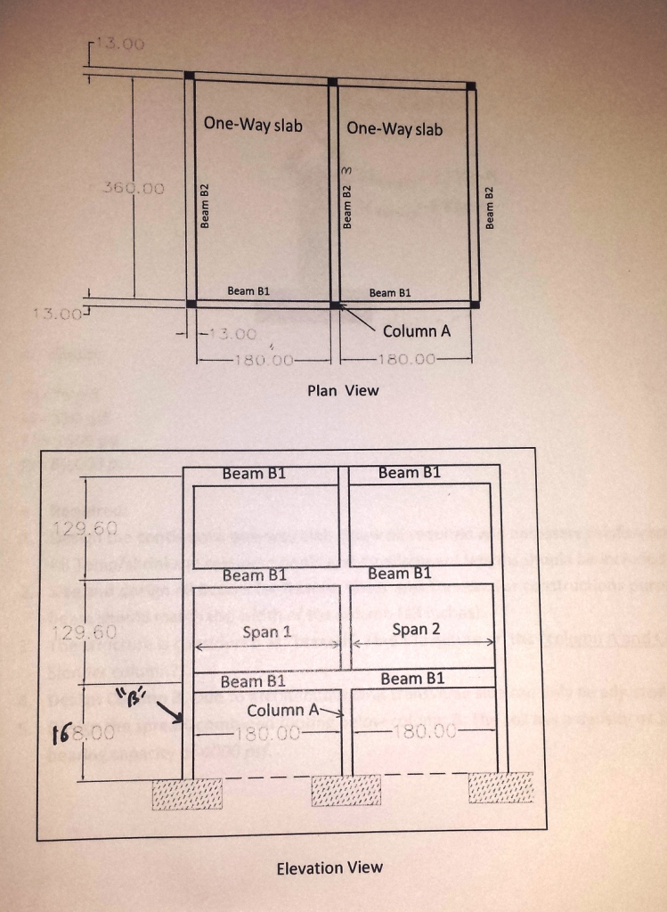 13 oo2 29.60 one-way slab One-way slab Beam B1 Beam | Chegg.com