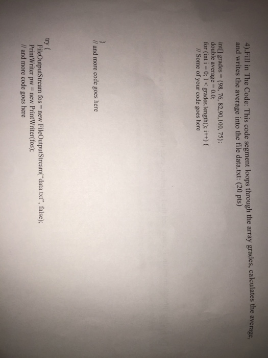 Solved 4) Fill in The Code: This code segment loops through | Chegg.com