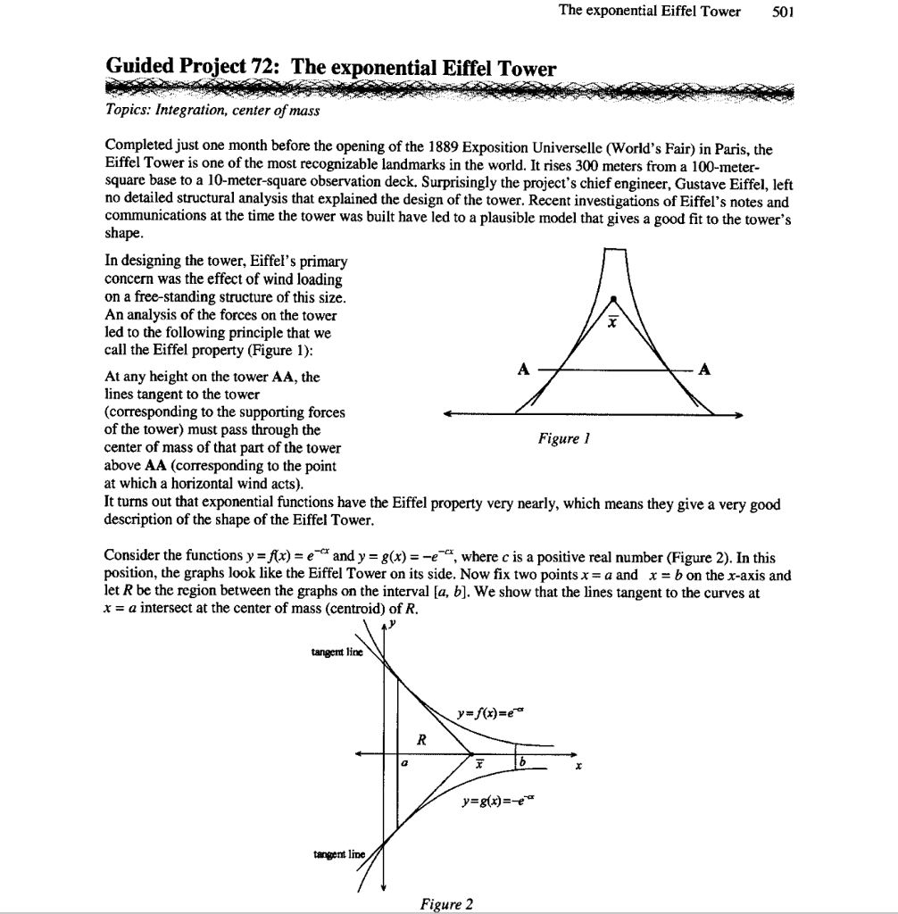 Solved The exponential Eiffel Tower 501 Guided Project 72: | Chegg.com