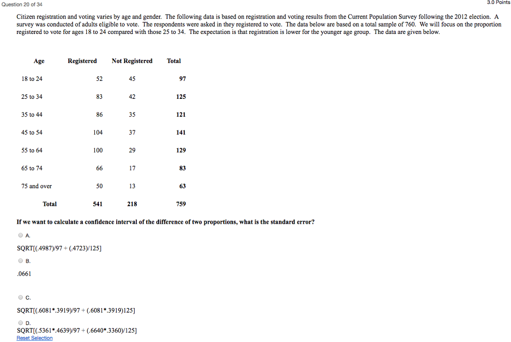 Solved 3.0 Points Question 20 of 34 Citizen registration and | Chegg.com