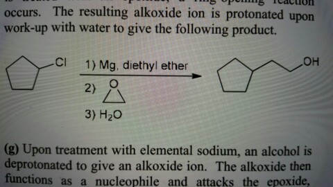Solved occurs. The resulting alkoxide ion is protonated upon | Chegg.com