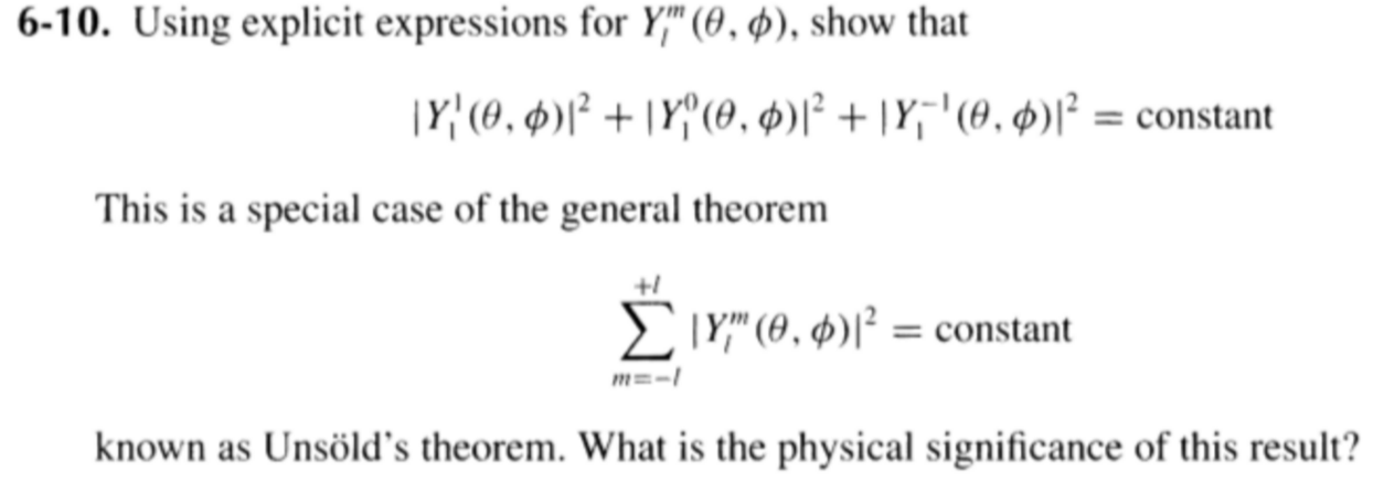 Solved 6 10 Using Explicit Expressions For Y M L Theta