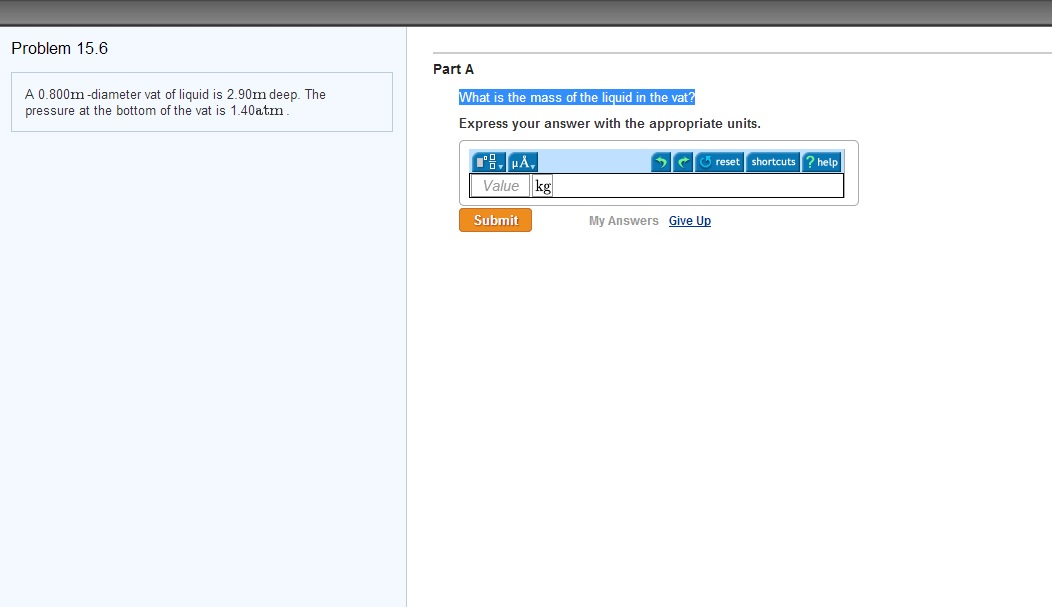 Solved A 0.800m -diameter vat of liquid is 2.90m deep. | Chegg.com