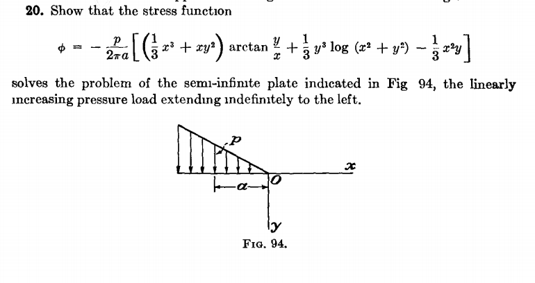 Solved 20. Show that the stress function solves the problem | Chegg.com