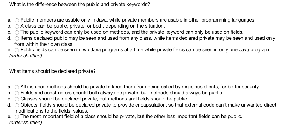Solved What is the difference between the public and private | Chegg.com