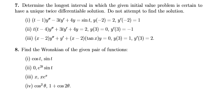 Solved Determine The Longest Interval In Which The Given 