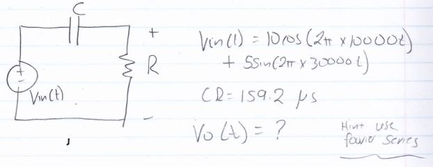 Solved Vin(1)=10cos(2pi x 10000 t)+55sin(2pix30000t) | Chegg.com