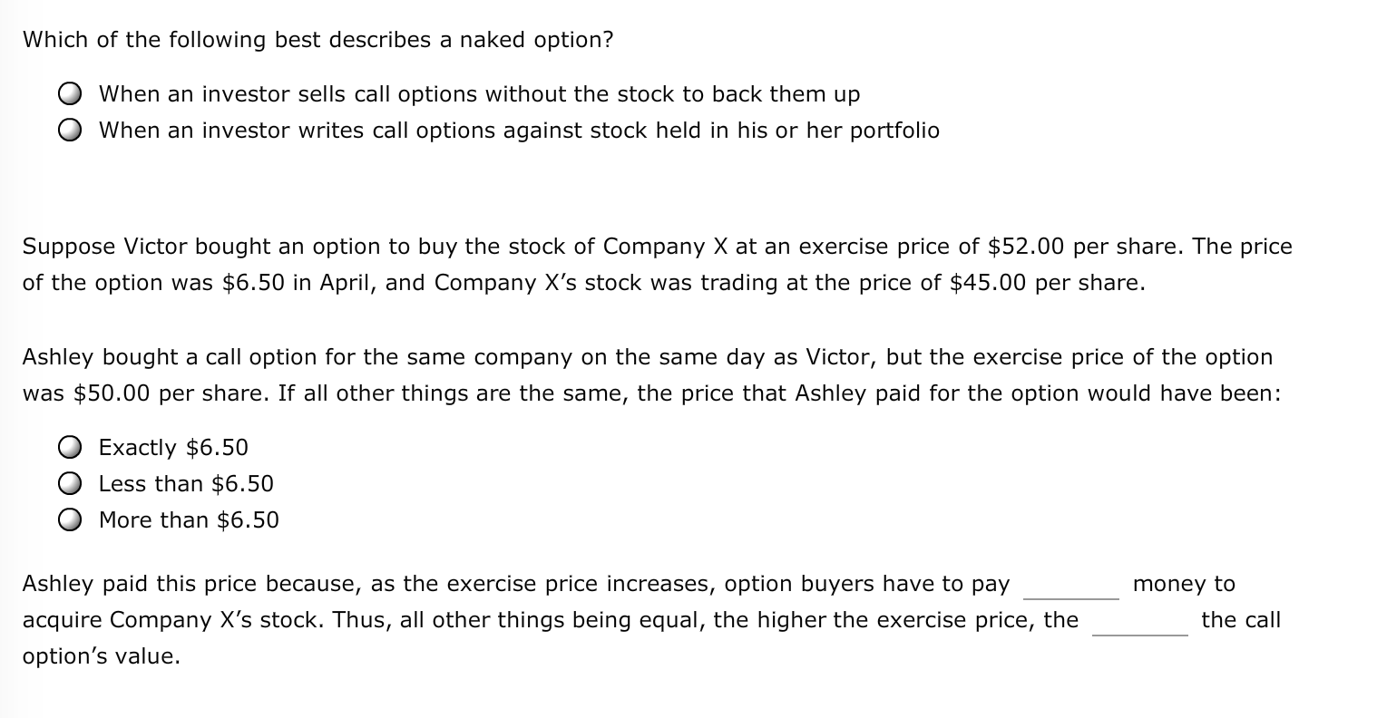 Solved 3. Factors that affect the value of options Aa Aa | Chegg.com