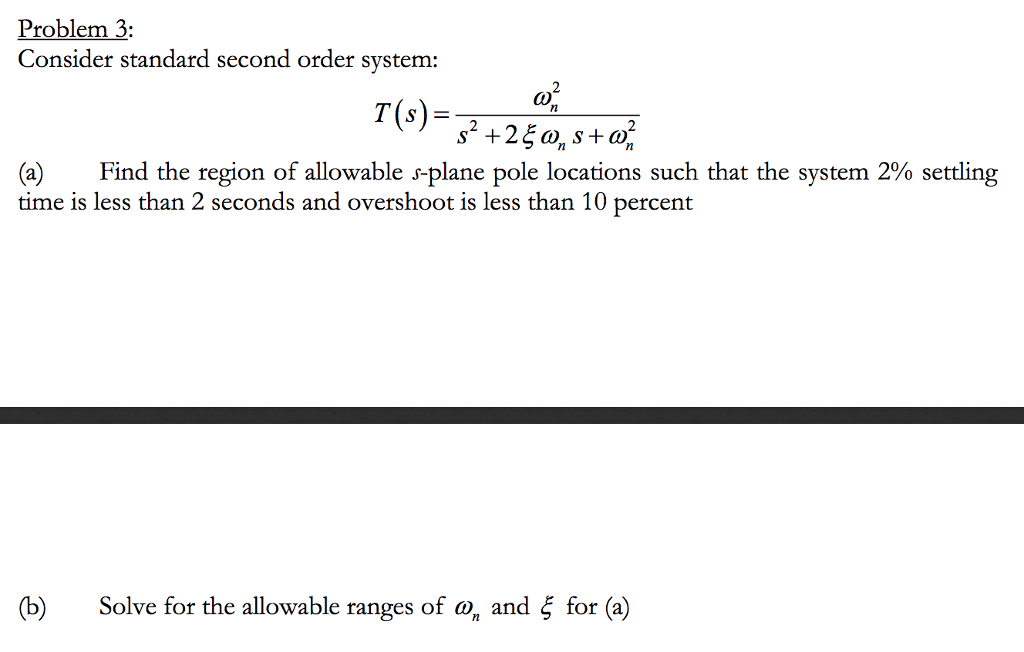 Solved Consider standard second order system: T (s) = | Chegg.com