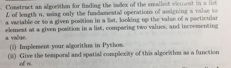 Solved Construct an algorithm for finding the index of the | Chegg.com
