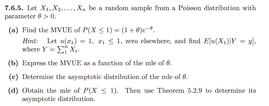 Solved et X1, X2,... , Xn be a random sample from a Poisson | Chegg.com