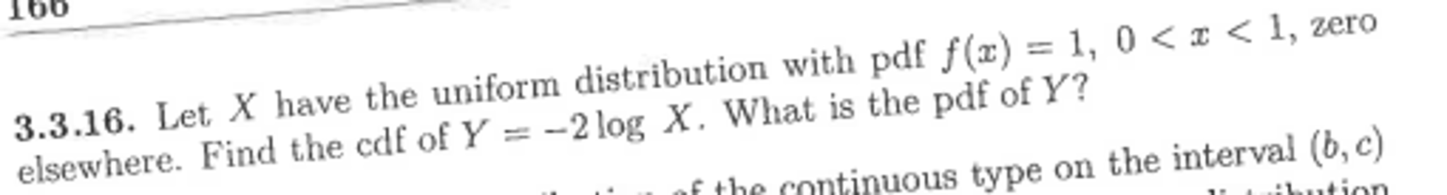 Solved Let X have the uniform distribution with pdf f(x) = | Chegg.com