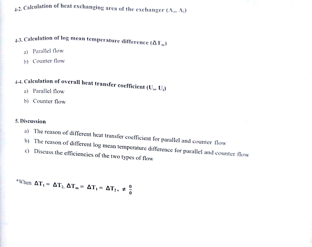 Solved For the Double pipe heat exchanger experiment .. | Chegg.com