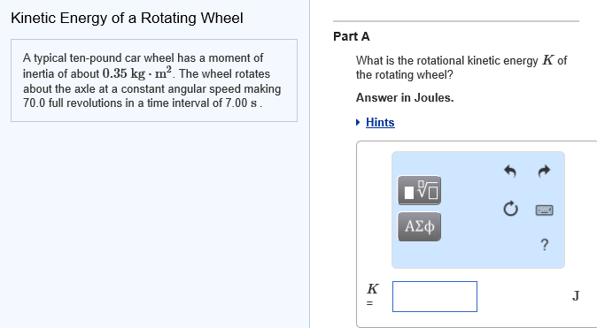 Solved Kinetic Energy of a Rotating Wheel Part A A typical | Chegg.com