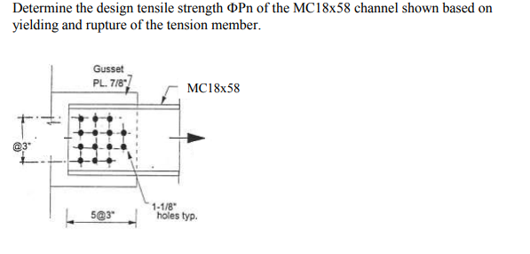 Solved Determine the design tensile strength ?Pn of the MC | Chegg.com