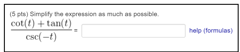 Solved (5 pts) Simplify the expression as much as possible. | Chegg.com