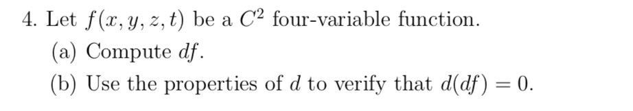 Solved 4 Let Fx Y Z T Be A C Four Variable Function 8199