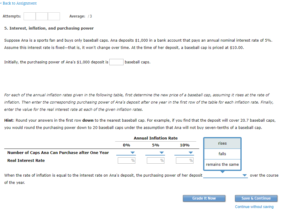 Solved Back to Assignment Attempts Average: /3 5. Interest, | Chegg.com