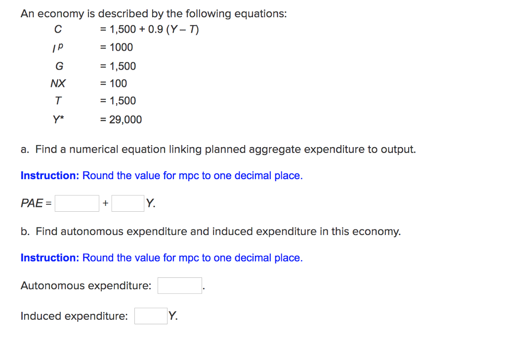 Solved An Economy Is Described By The Following Equations Chegg Solved An Economy Is Described By The Following Equations Chegg