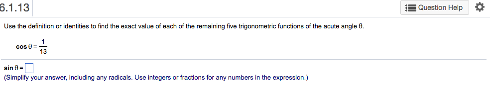 Solved Use the definition or identities to find the exact | Chegg.com