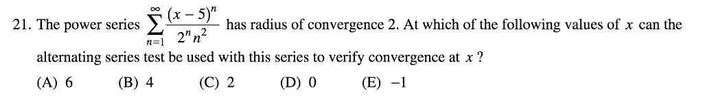 Solved 21. The power series ? (x , has radius of convergence | Chegg.com