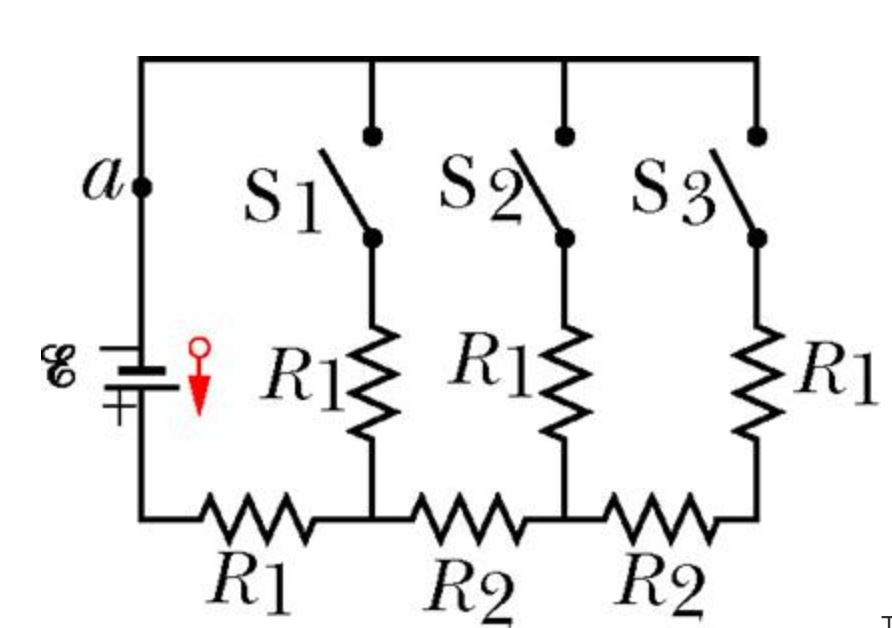 Solved The figure shows a circuit containing three switches, | Chegg.com