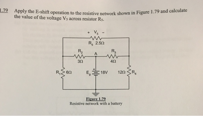 Solved Apply the E-shift operation to the resistive network | Chegg.com