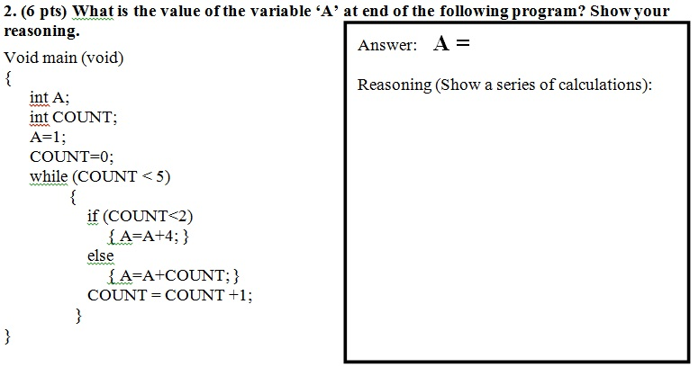 Solved What are the value of the variables 'A' and 'B' at | Chegg.com