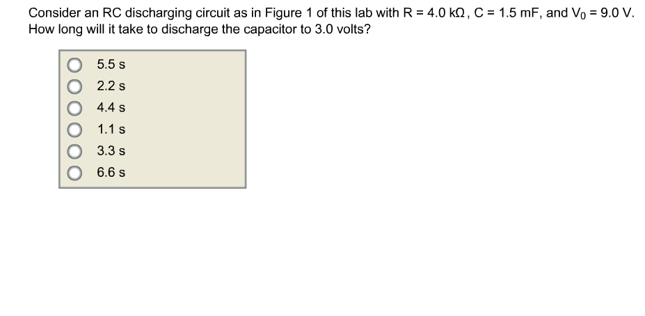 Solved Consider an RC discharging circuit as in Figure 1 of | Chegg.com