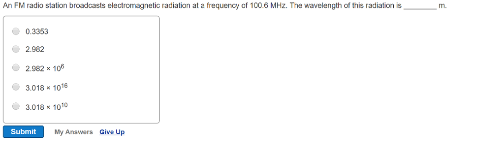 Solved Solve the following equation using the formula λν=c. | Chegg.com
