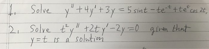 Solved 1. Solve y Solved 1. Solve y