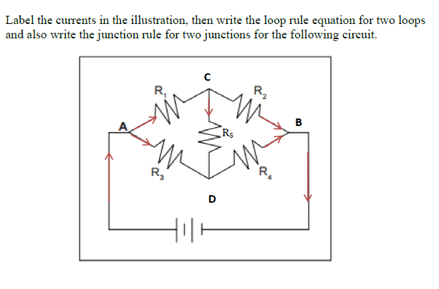 Solved Label the currents in the illustration, then write | Chegg.com