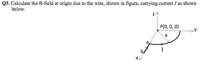 Solved Calculate the B-field at origin due to the wire, | Chegg.com