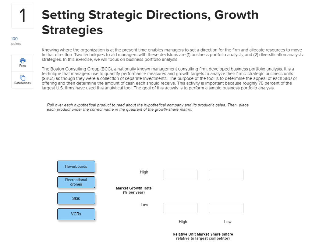 1 Setting Strategic Directions, Growth Strategies 100 | Chegg.com