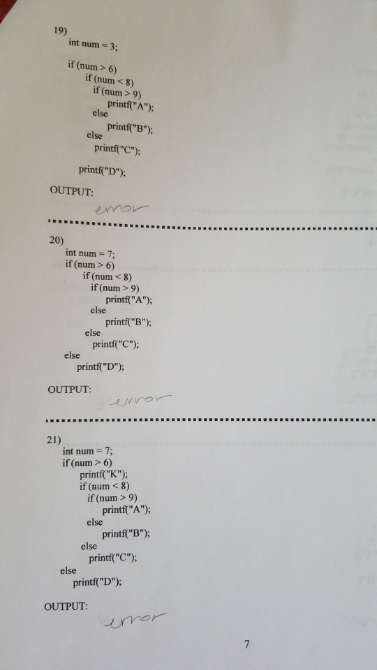 Solved 13) int x - 28; if (x>20) if (x