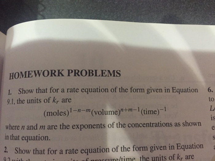 Solved Show that for a rate equation of the form given in | Chegg.com
