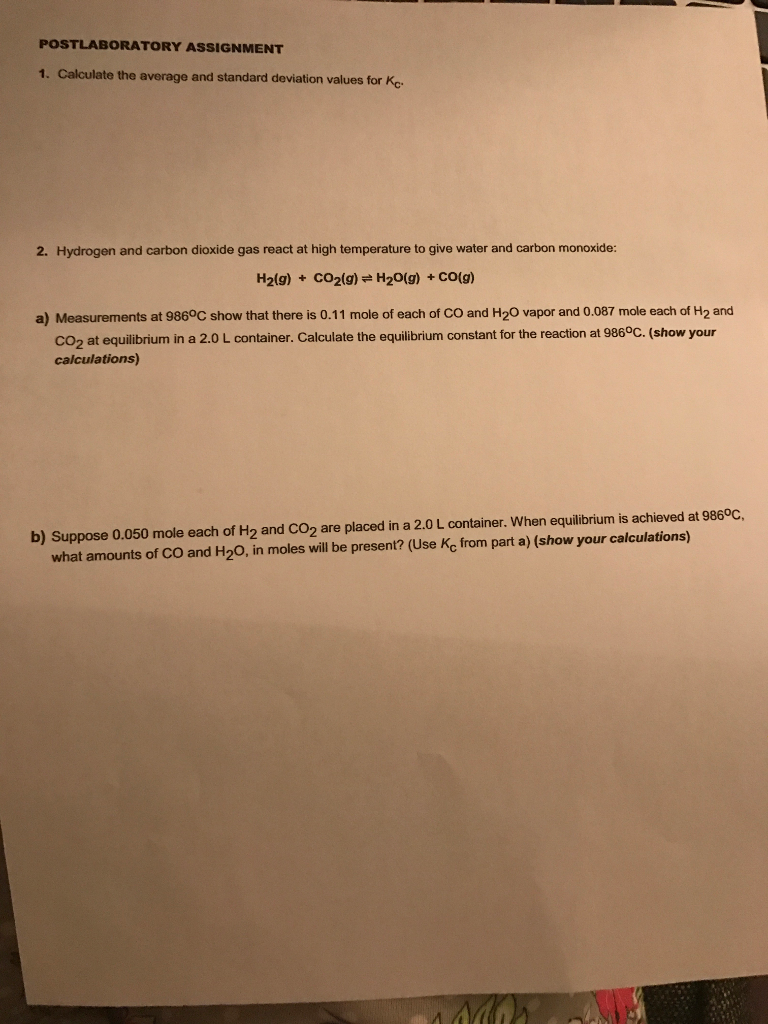 Solved POSTLABORATORY ASSIGNMENT 1. Calculate the average | Chegg.com