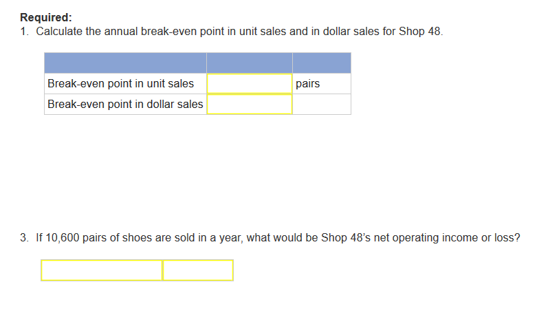 Solved Required: 1. Calculate the annual break-even point in | Chegg.com