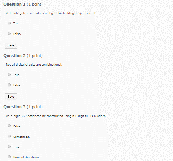 Solved Question 1 (1 point) A 3-state gate is a fundamental | Chegg.com