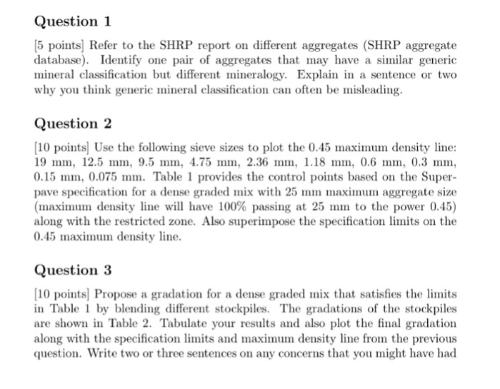 Solved Question 1 5 points] Refer to the SHRP report on | Chegg.com
