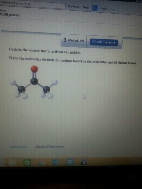 Solved Write the molecular formula for acetone based on the | Chegg.com