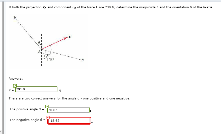 Solved If both the projection p_a and component F_b of the | Chegg.com
