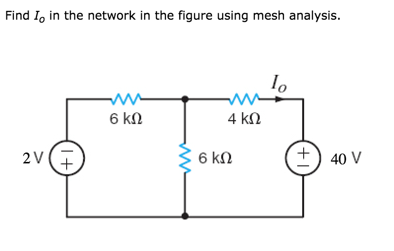 Solved Find Io in the network in the figure using mesh | Chegg.com