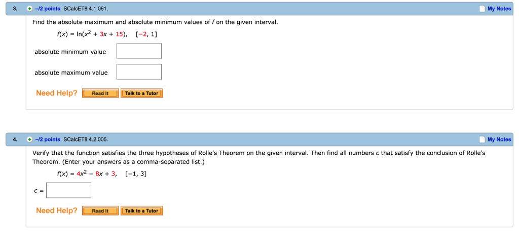 Solved 3. -12 points SCalcET8 4.1.061 My Notes Find the | Chegg.com Solved 3. -12 points SCalcET8 4.1.061 My Notes Find the | Chegg.com