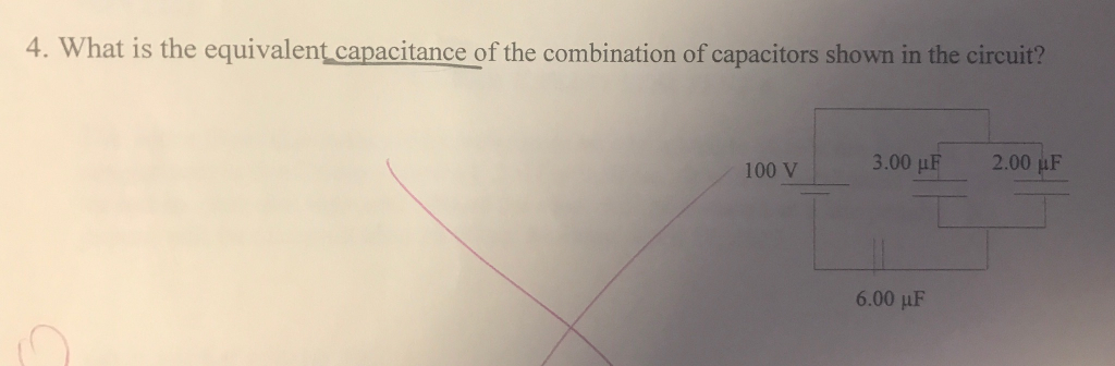 Solved What Is The Equivalent Capacitance Of The Combination
