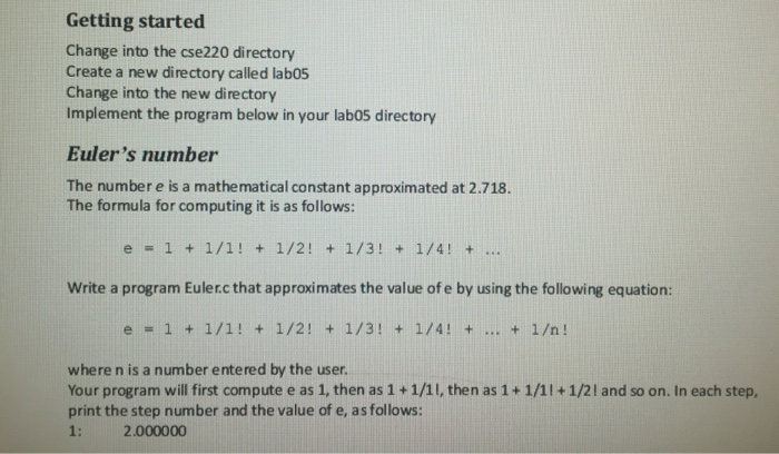 Solved Getting started Change into the cse220 directory | Chegg.com