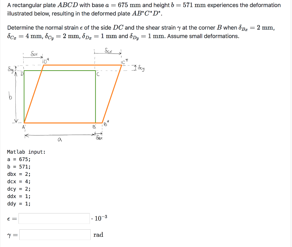 Solved A Rectangular Plate Abcd With Base A 675 Mm And