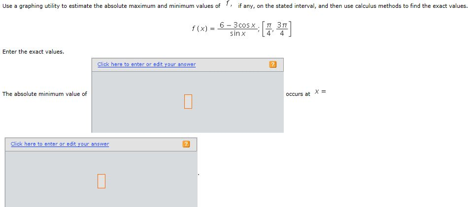 Solved Use a graphing utility to estimate the absolute | Chegg.com