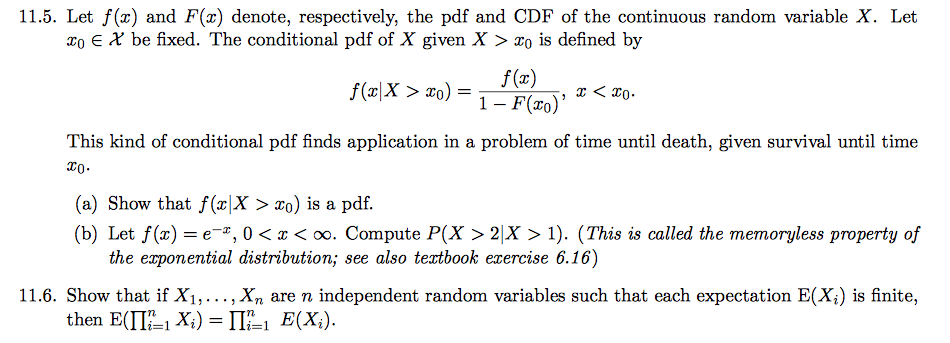 Solved Let f(x) and F(x) denote, respectively, the pdf and | Chegg.com