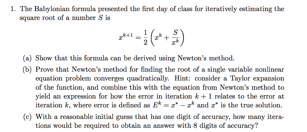 Solved 1. The Babylonian formula presented the first day of | Chegg.com